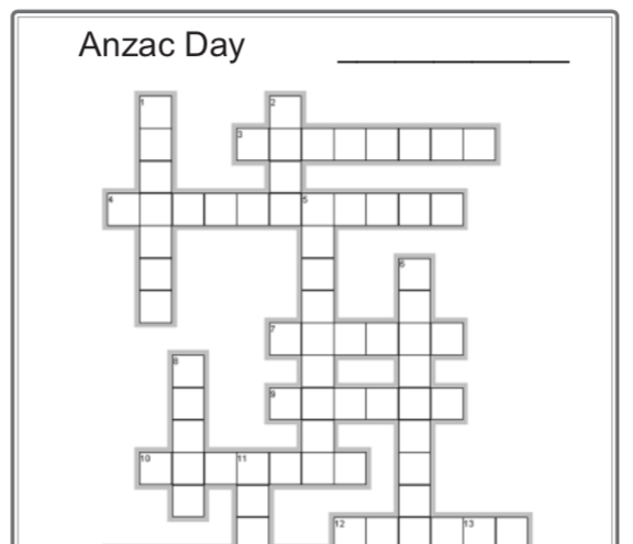 ANZAC Day Crossword - FamilyVoice Australia - Library | FamilyVoice ...