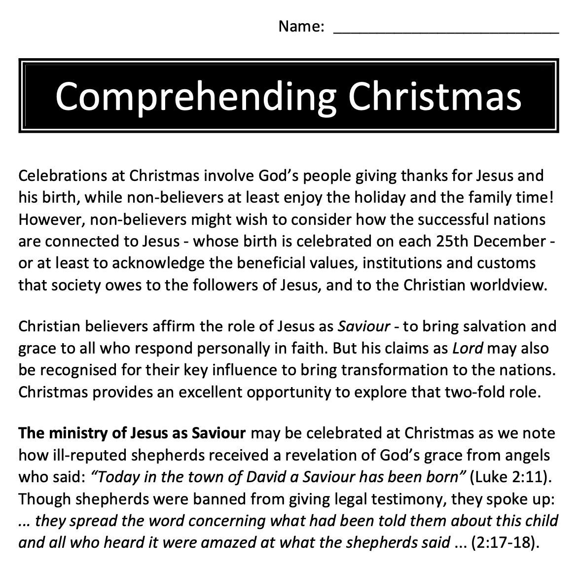 Comprehending Christmas - FamilyVoice Australia - Library | FamilyVoice ...